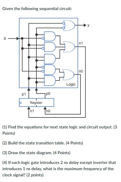 Solved Given the following sequential circuit: n1 no Logic | Chegg.com
