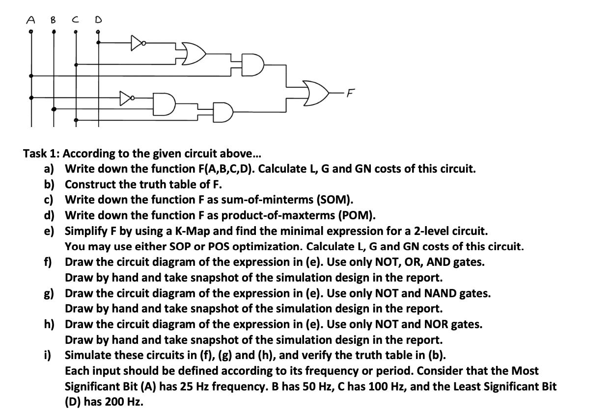 Solved Task 1: According to the given circuit above... a) | Chegg.com