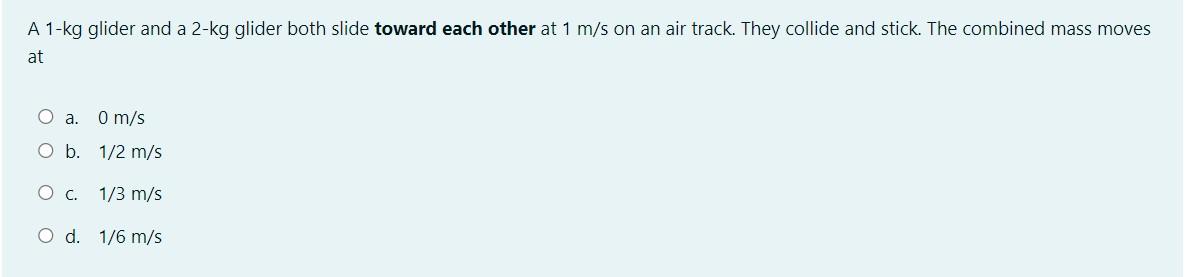Solved A 1-kg glider and a 2-kg glider both slide toward | Chegg.com