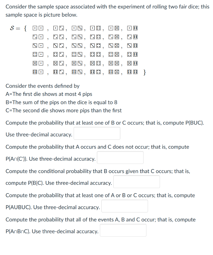 Solved Consider the sample space associated with the | Chegg.com