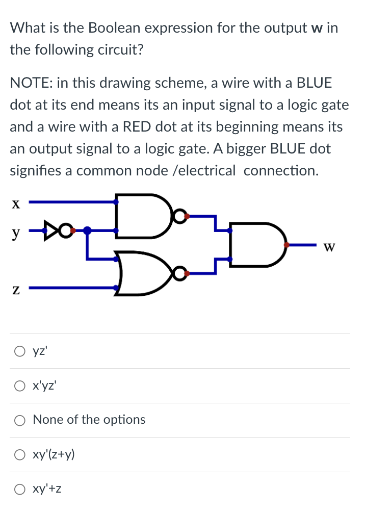 Solved What is the Boolean expression for the output w in | Chegg.com