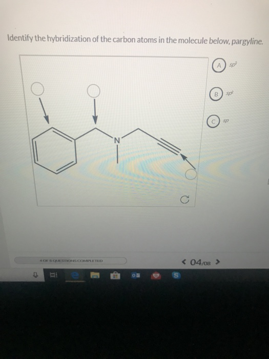 Solved Identify the hybridization of the carbon atoms in the | Chegg.com