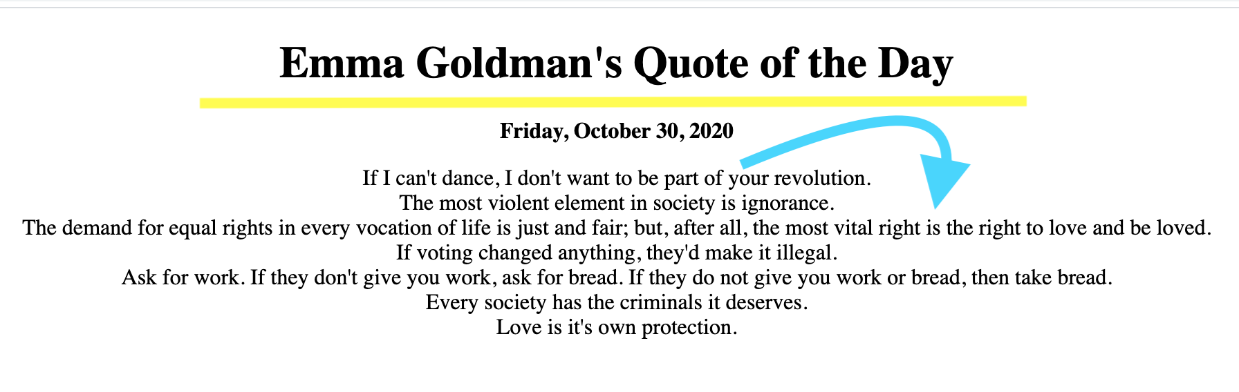 Solved JAVASCRIPT - QUOTE OF THE DAY So I feel like I almost | Chegg.com