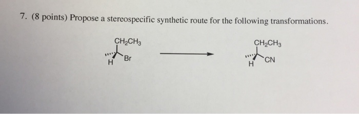 Solved Propose a stereospecific synthetic route for the | Chegg.com