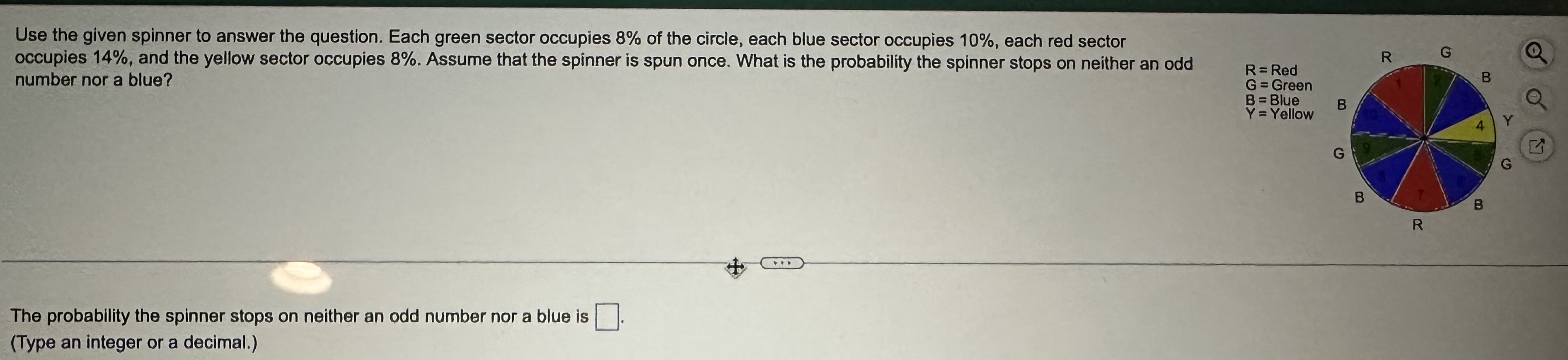 Solved Use the given spinner to answer the question. Each | Chegg.com
