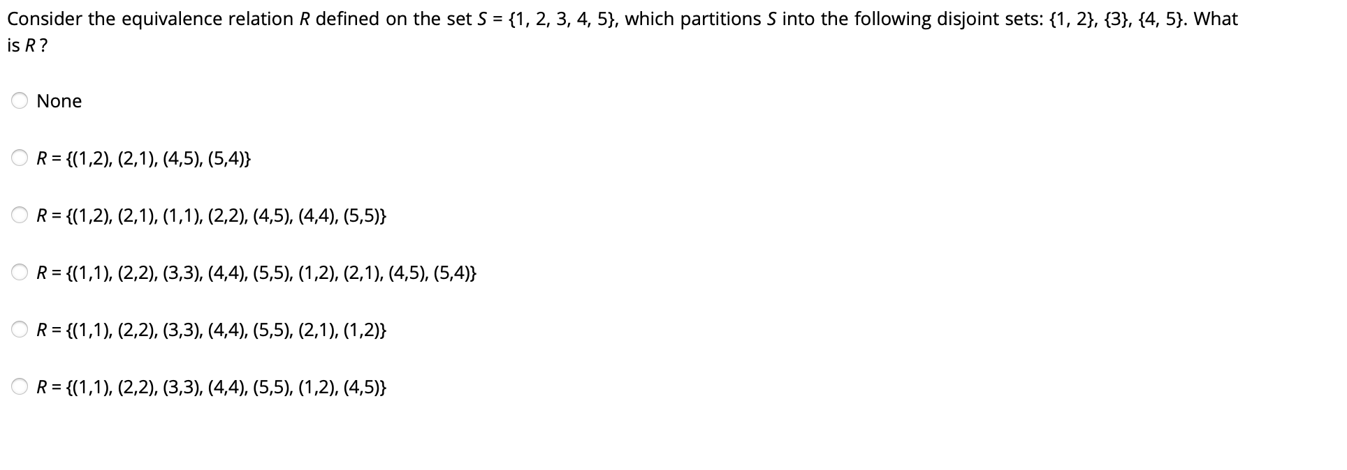Solved = Consider the equivalence relation R defined on the | Chegg.com