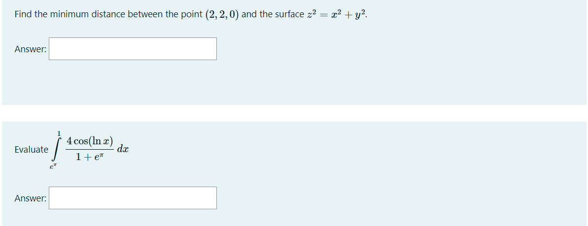 Solved Find the minimum distance between the point (2,2,0) | Chegg.com