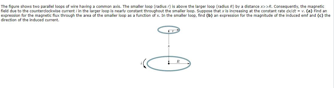 Solved The figure shows two parallel loops of wire having a | Chegg.com