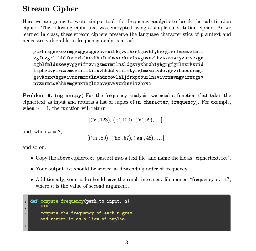 Stream Cipher Here we are going to write simple tools | Chegg.com
