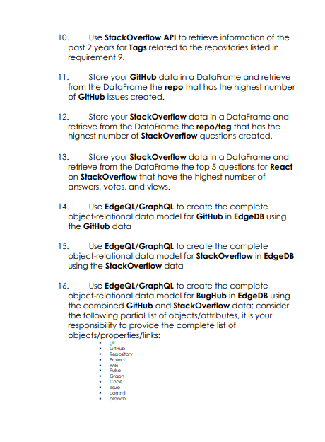 Your Task is to use GitHub and StackOverflow data to | Chegg.com