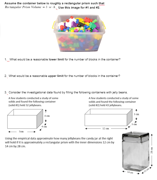 Assume the container below is roughly a rectangular | Chegg.com