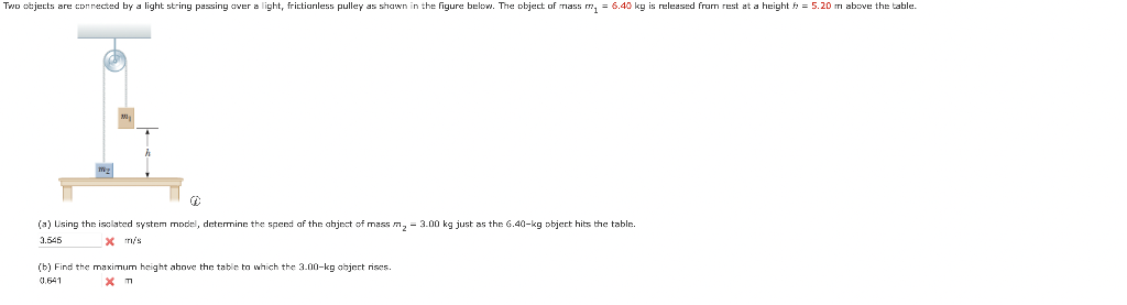 Solved Two objects are connected by a light string passing | Chegg.com