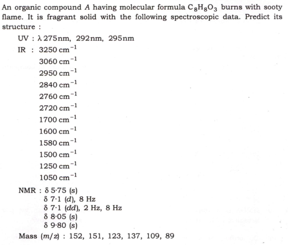 Solved An organic compound A having molecular formula C8H8O3 | Chegg.com