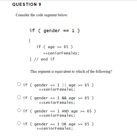 Solved Question 9 Consider The Code Segment Below If