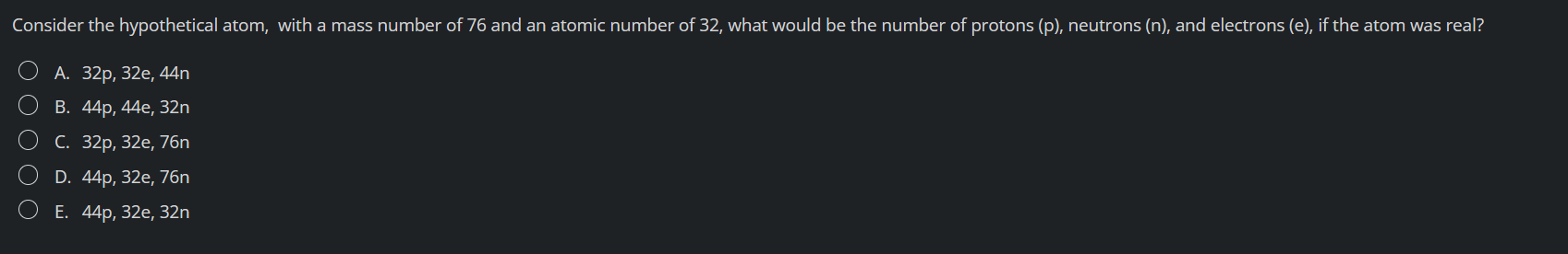 Solved Consider the hypothetical atom, with a mass number of | Chegg.com