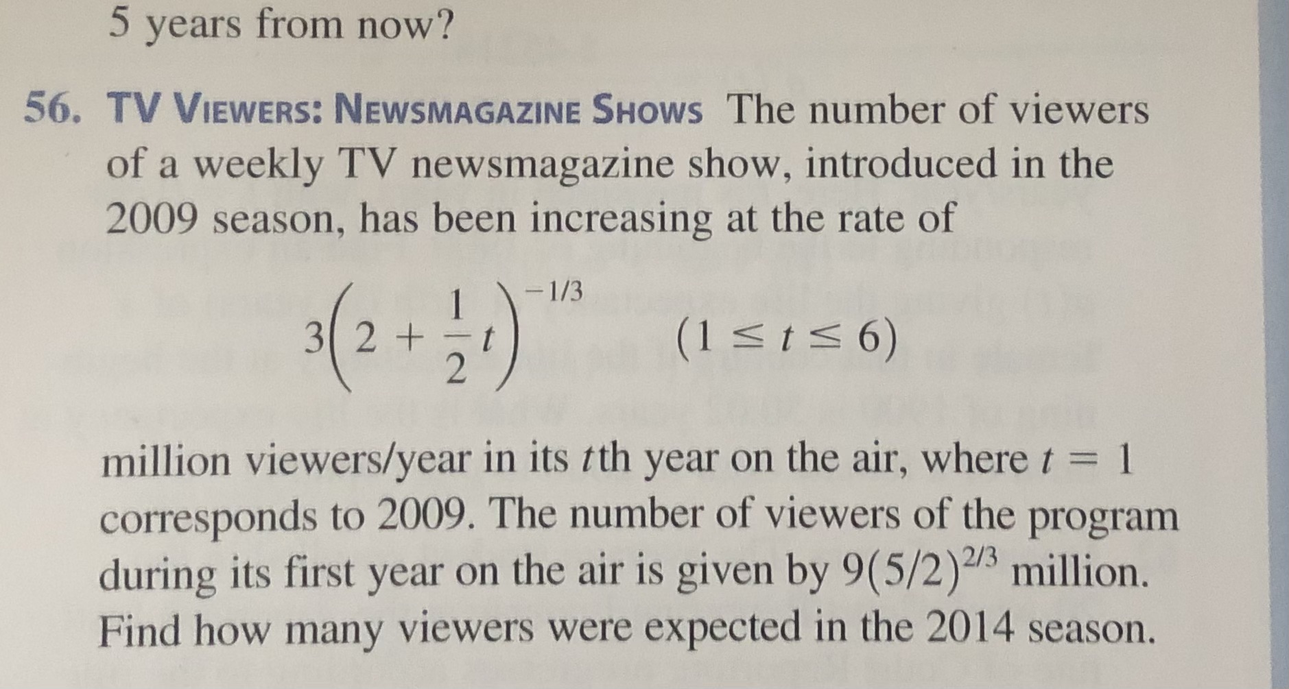 Solved 6. TV ViEWERS: NewSmagAZINE SHows The number of | Chegg.com