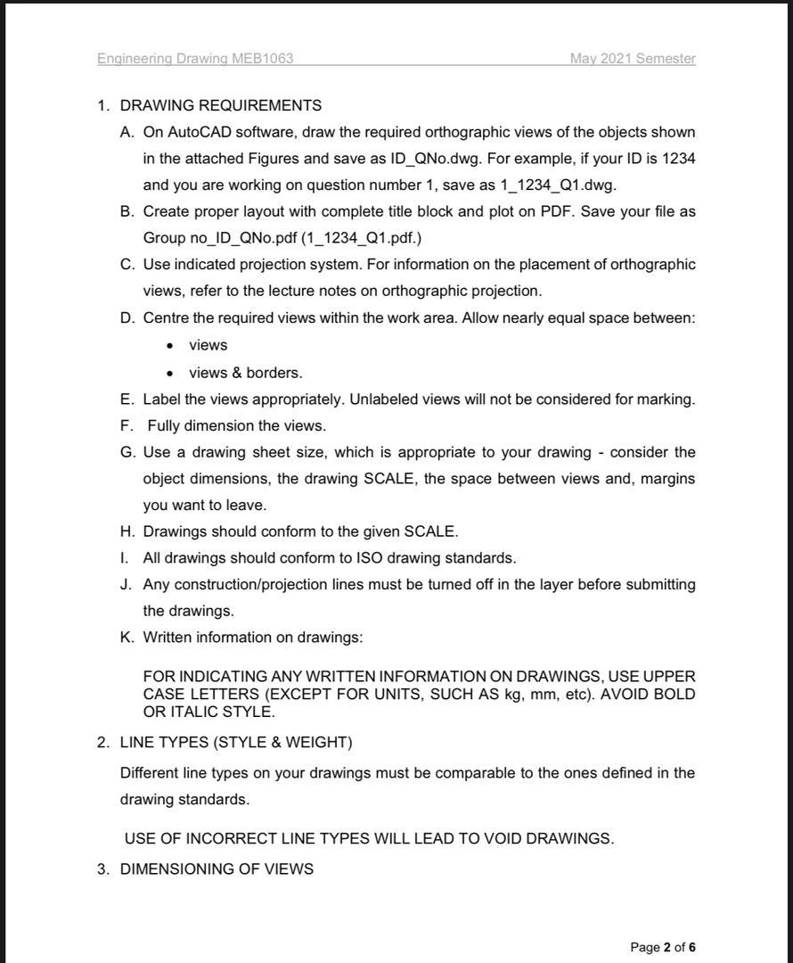 Solved QUESTION - 1: Draw the necessary views, with a HALF | Chegg.com