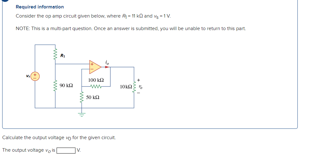 Solved Required information Consider the op amp circuit | Chegg.com