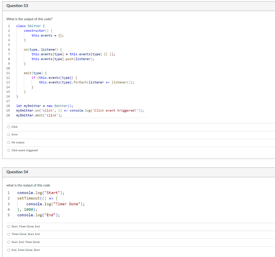 Solved Question 53What is the output of this code?class | Chegg.com