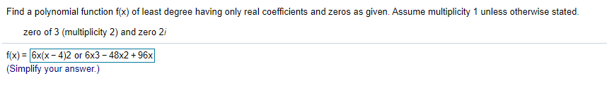 Solved Find a polynomial function f(x) of least degree | Chegg.com