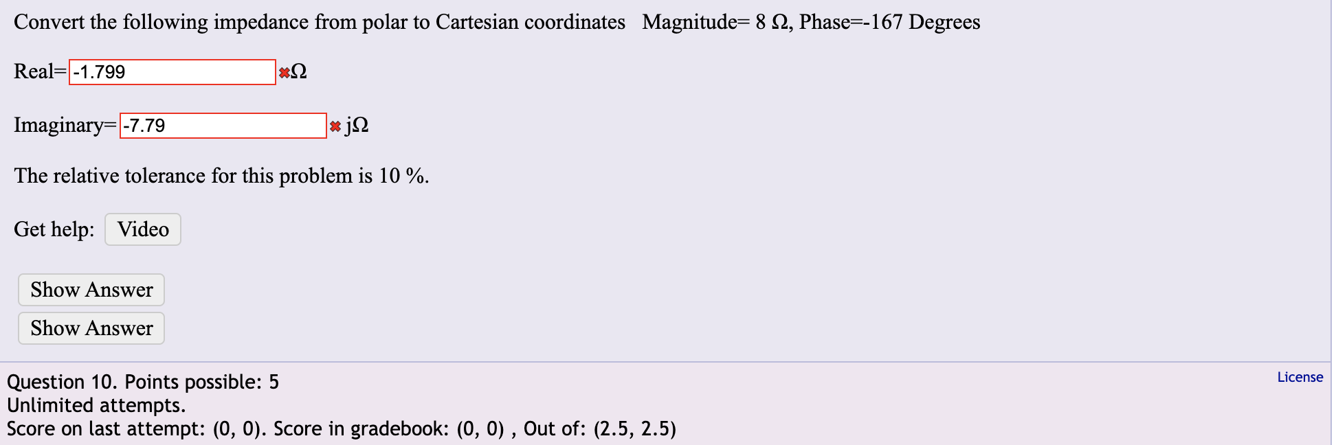 Solved Convert the following impedance from polar to | Chegg.com
