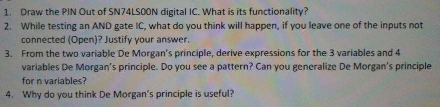 Solved Draw the PIN Out of SN74LSOON digital IC. What is its | Chegg.com