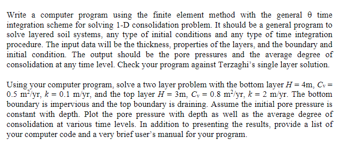 Solved Write a computer program using the finite element | Chegg.com