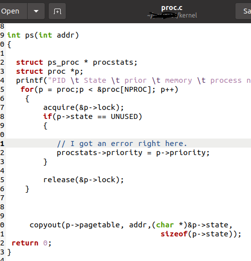 Solved just implement ps system call in proc.c at xv6. I | Chegg.com