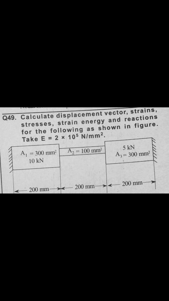 Q49. Calculate displacement vector, strains, | Chegg.com