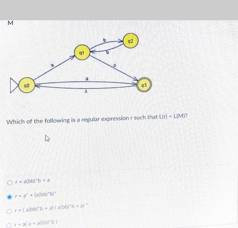 Solved Which of the following is a regular expression r such | Chegg.com