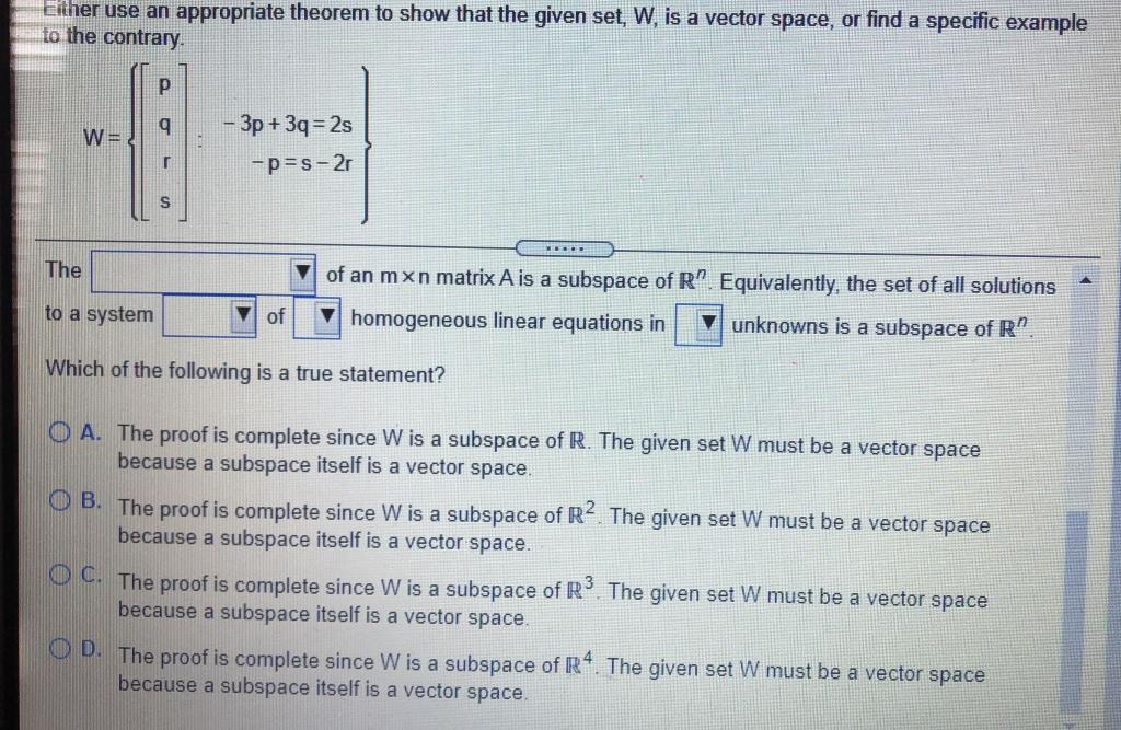 Solved Either use an appropriate theorem to show that the | Chegg.com
