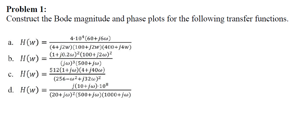 Solved Problem 1: Construct the Bode magnitude and phase | Chegg.com