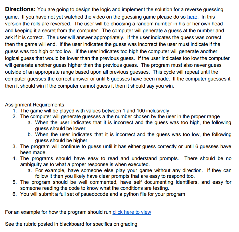 Solved Directions: You are going to design the logic and | Chegg.com