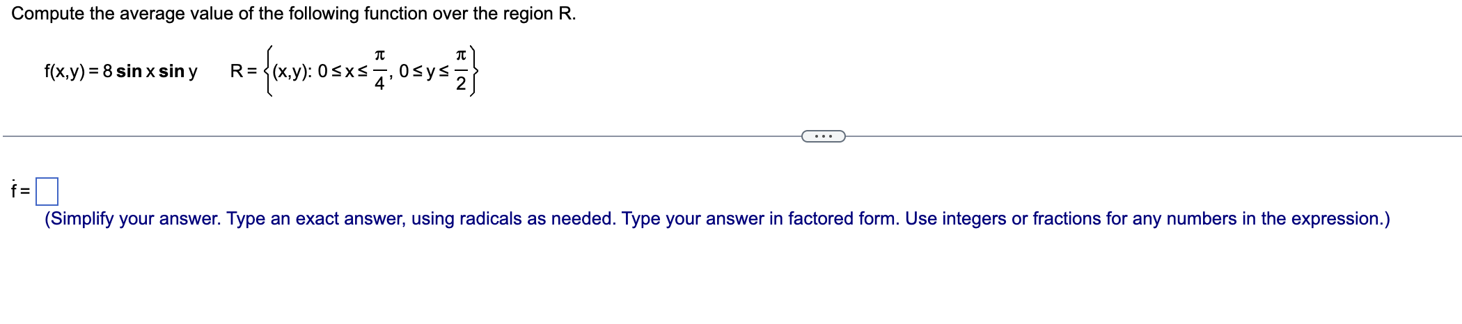 Solved Compute the average value of the following function | Chegg.com