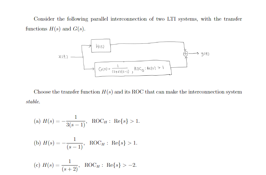 Solved Consider the following parallel interconnection of | Chegg.com