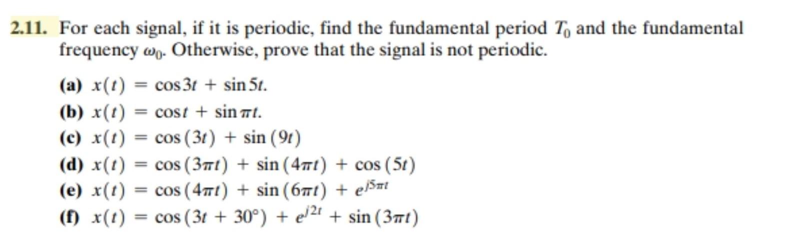 Solved 2.6. For each of the signals given, determine | Chegg.com