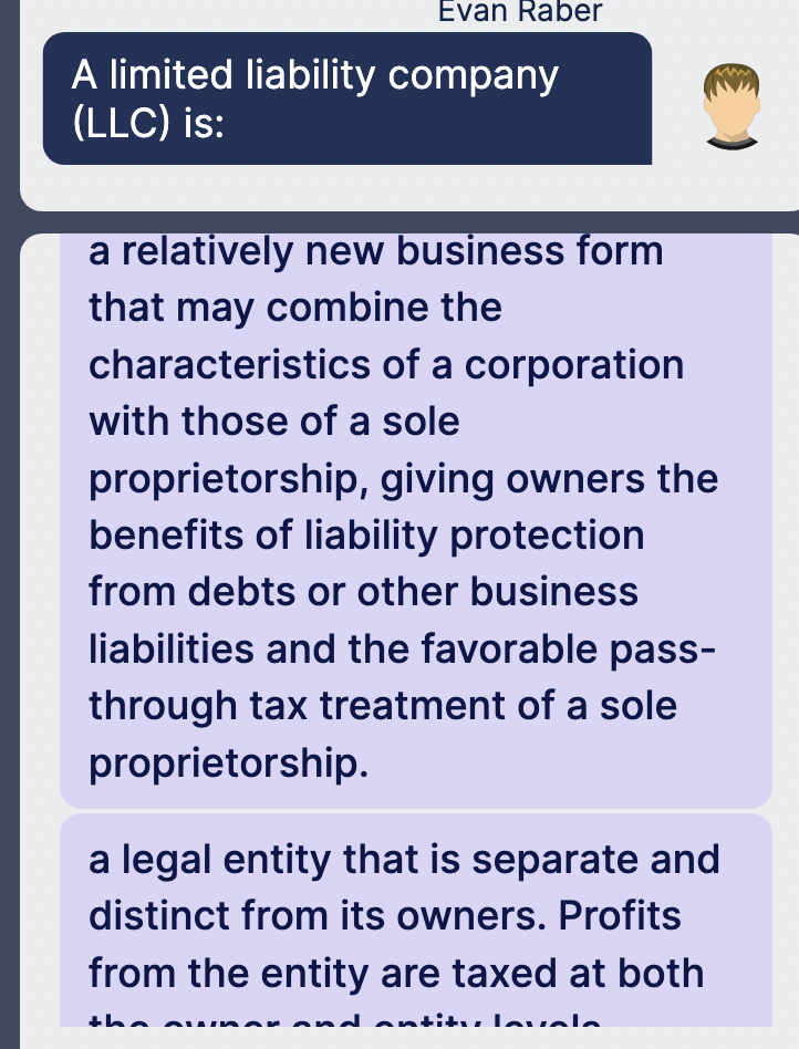 Solved Evan RaberA limited liability company (LLC) ﻿is:a | Chegg.com