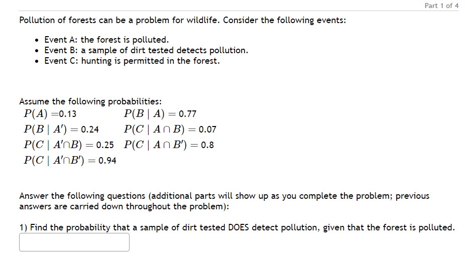 Solved Pollution of forests can be a problem for wildlife. | Chegg.com