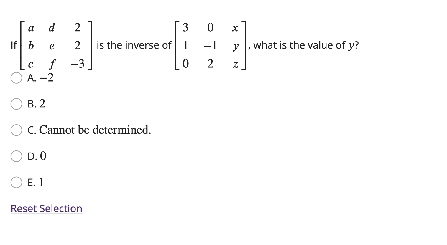 Solved -1 2 1 Let A = -1 1 What is the (3,2)-entry of A-1? | Chegg.com ...