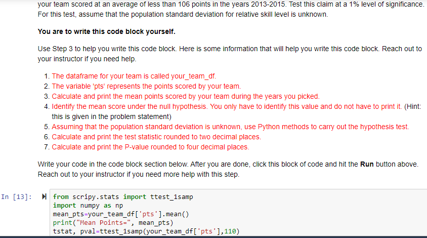 Solved Project Two: Hypothesis Testing This notebook | Chegg.com
