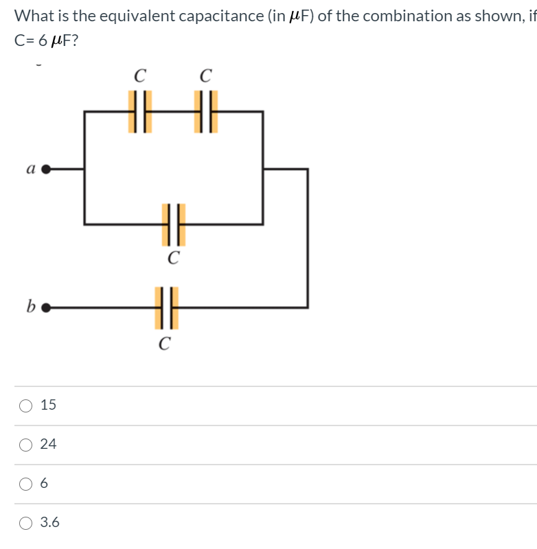 Solved What is the equivalent capacitance (in JF) of the | Chegg.com