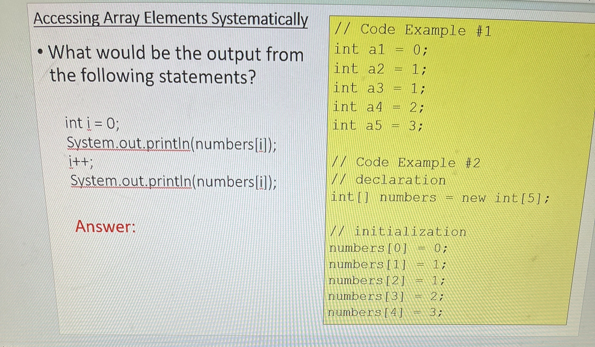Solved Cessing Array Elements Systematically What Would Be Chegg
