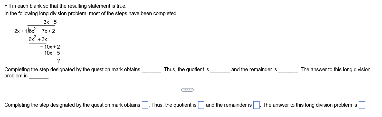 Solved Fill in each blank so that the resulting statement is | Chegg.com