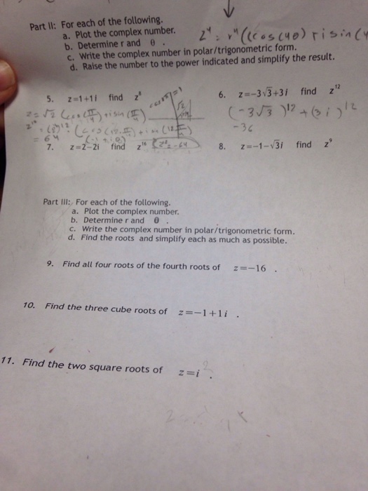 Solved For each of the following. a. Plot the complex | Chegg.com