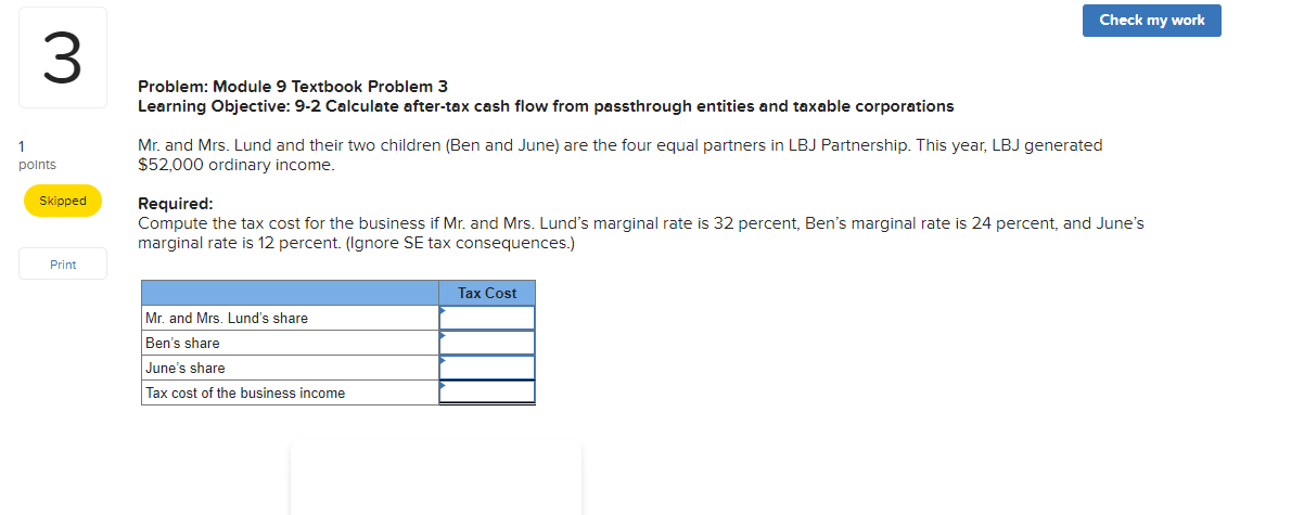 Solved Problem: Module 9 Textbook Problem 3 Learning | Chegg.com