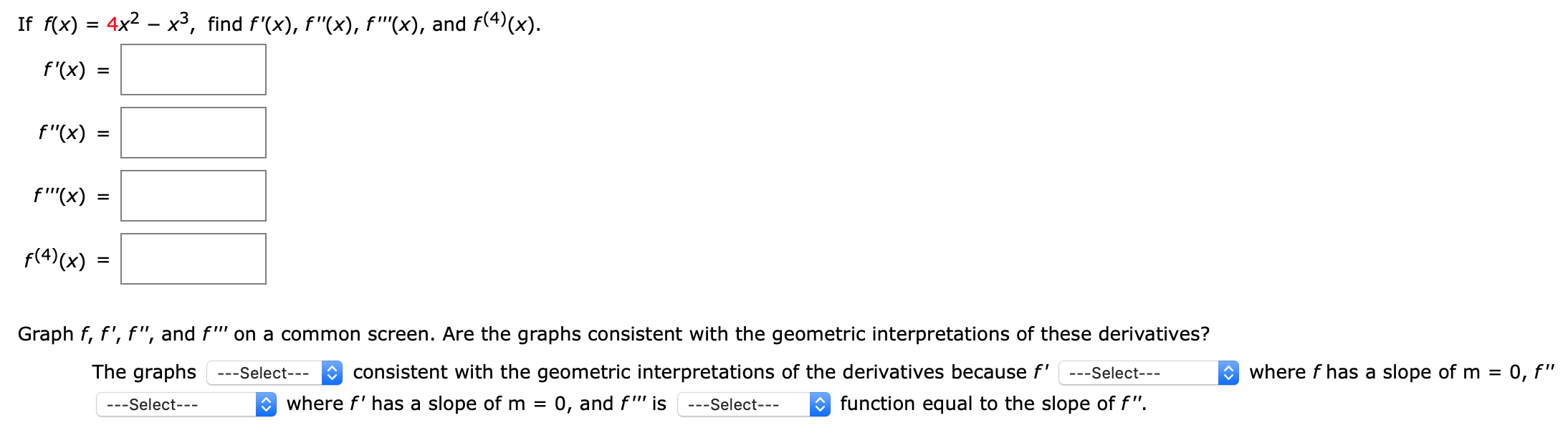 Solved If F X 4x2 X3 Find F X F X F X And Chegg