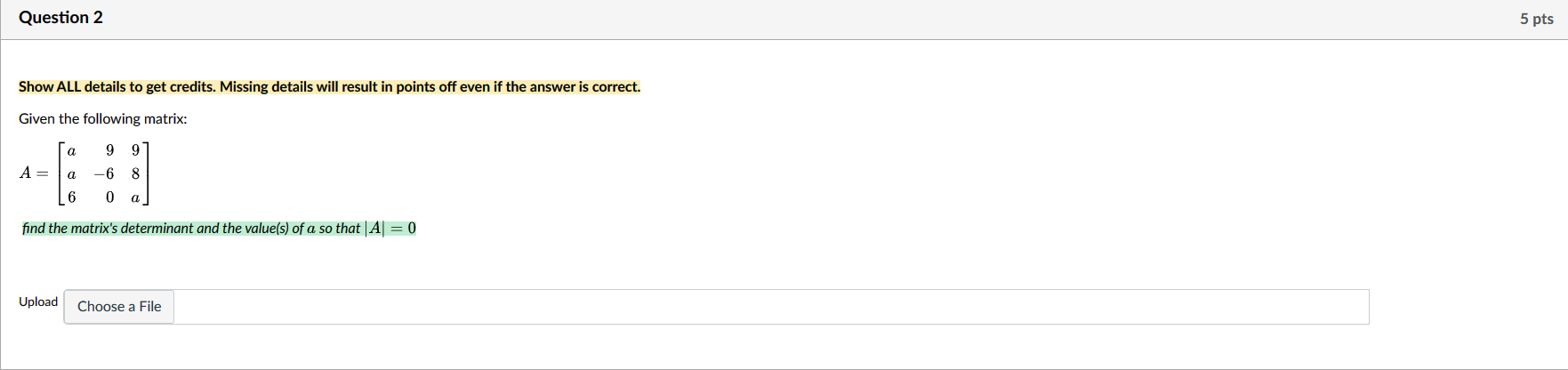 Solved Show ALL details to get credits. Missing details will | Chegg.com