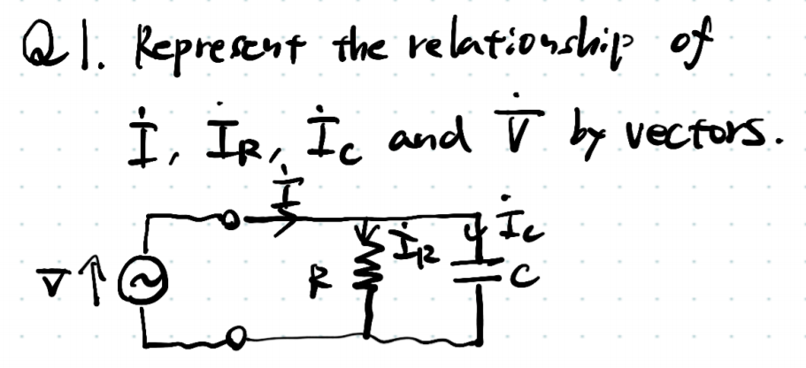 Solved Q1. Represent the relationship of İ, İR, İc and T by | Chegg.com