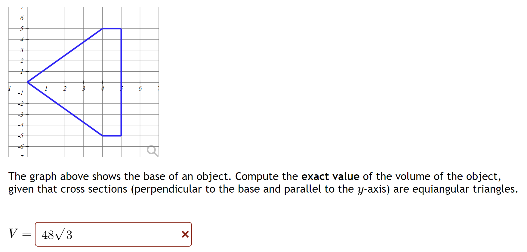 Solved The graph above shows the base of an object. Compute | Chegg.com