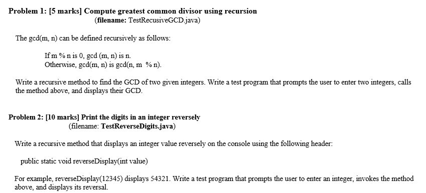 Solved Problem 1: [5 marks] Compute greatest common divisor | Chegg.com